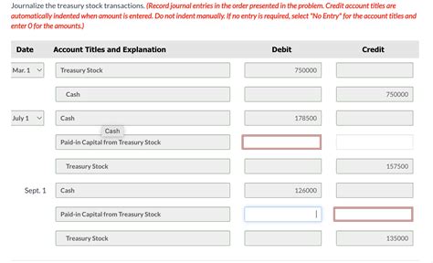 Solved Journalize The Treasury Stock Transactions Record