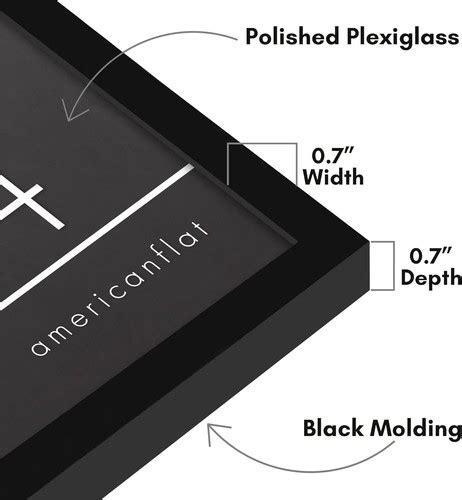 Americanflat 16x24 Poster Frame With Polished Plexiglass 16x24 Black