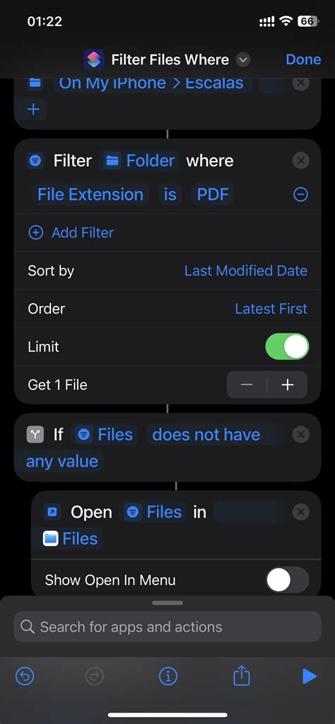 Open Most Recent File In Filesapp Rshortcuts