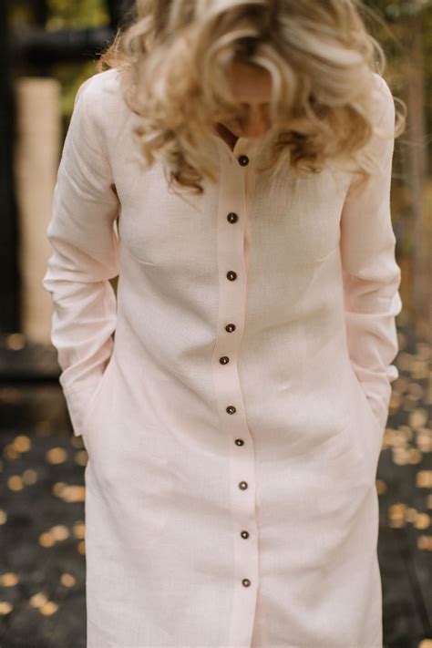 Linen Shirt Dress A Line Handcrafted By Linen Wedding Dress Team