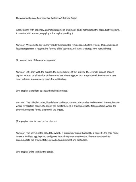 Female Reproductive System Script Pdf