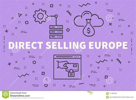 Conceptual Business Illustration With The Words Direct Selling E Stock Illustration