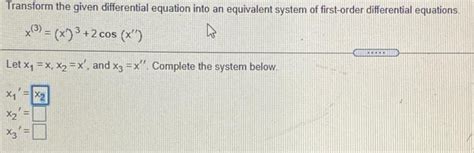 solved transform the given differential equation into an