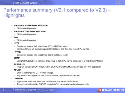 PPT IBM CICS Transaction Server For Z OS V Performance Report April PowerPoint