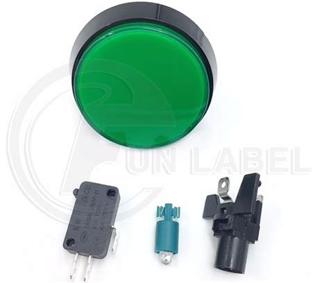 60mm Push Button Arcade Game Machine Transparent Middle Round Led Push Button FunLabel