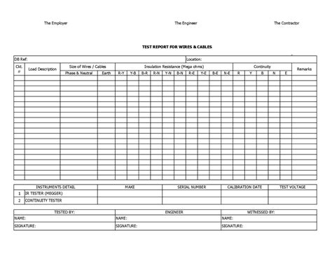 Electrical Qc Works Related Test Report For Wire And Cables