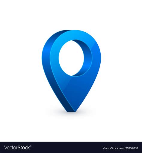 D Map Pointer Blue Navigator Symbol Isolated On Vector Image