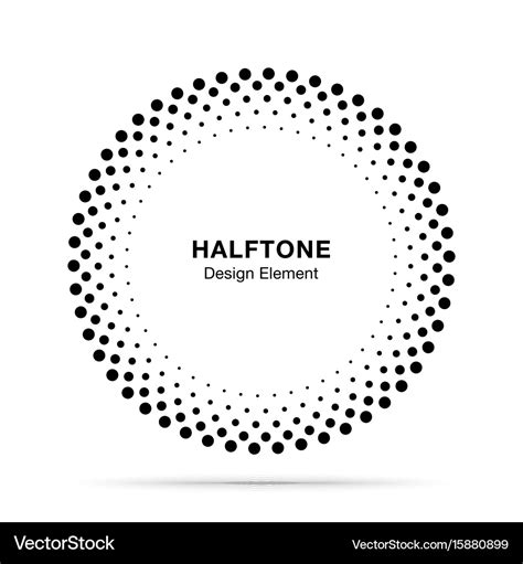 Halftone Circle Frame Dots Logo Emblem Royalty Free Vector