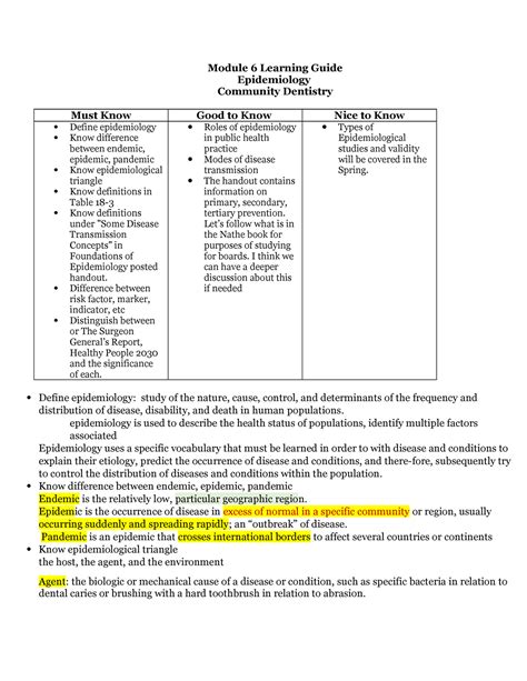 Epidemology Chapter 18 And19 Module 6 Learning Guide Epidemiology