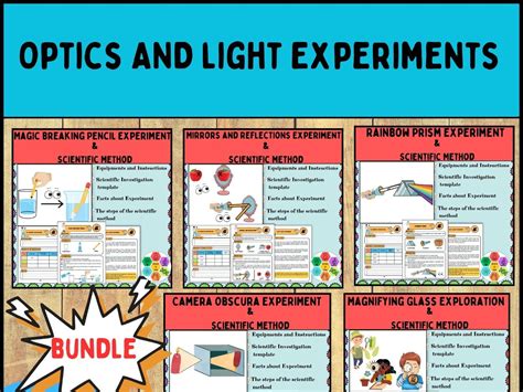 Optics And Light Experiments Stem Activities And Scientific Method