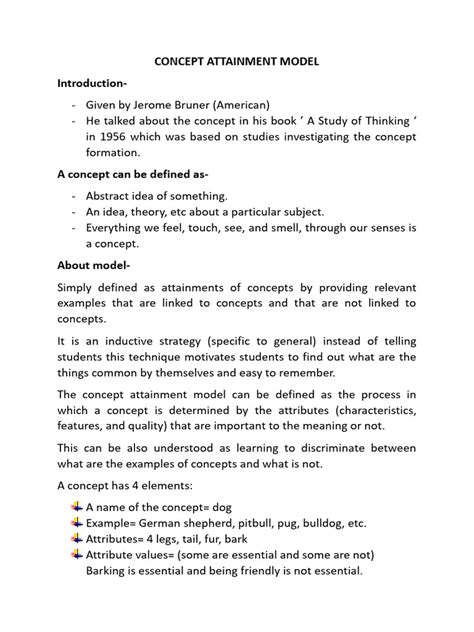 Concept Attainment Model Pdf
