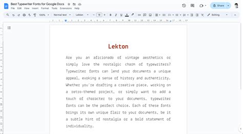 23 Best Typewriter Fonts For Google Docs With Screenshots