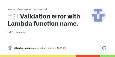 Validation Error With Lambda Function Name · Issue 21 · Awslabsaws Gov Cloud Import · Github