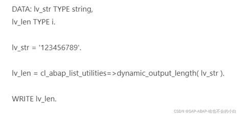 sap abap 获取字符长度 abap获取字符串长度 csdn博客