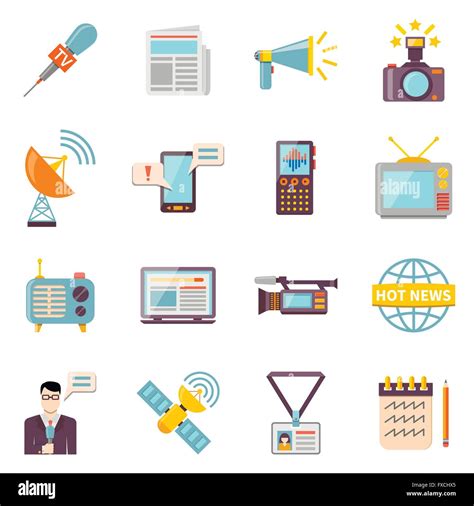 Mass Media Icons Set Stock Vector Image And Art Alamy