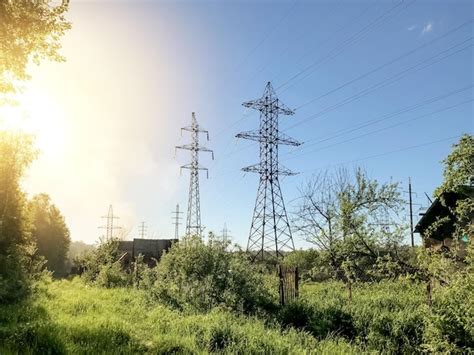Premium Photo Overhead High Voltage Electrical Transmission Line
