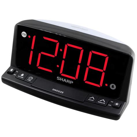 Amazon Com Sharp LED Digital Alarm Clock Simple Operation Easy To See Large Numbers Built