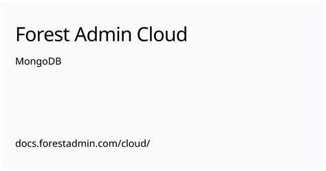 Mongodb Forest Admin Cloud