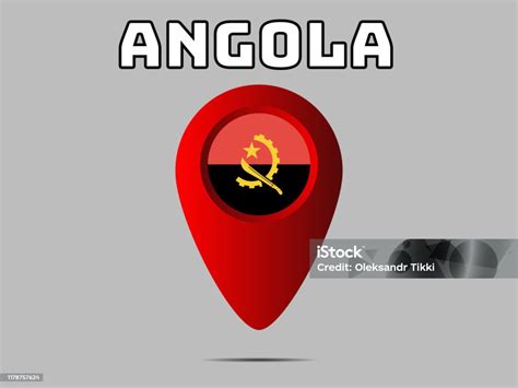 지리적 위치 Geotsag 핀 요소와 기호 앙골라 국기 지도 장소 배치에 적합합니다 원래 색상과 비율 벡터 일러스트레이션 국가 세트 국가 관광명소에 대한 스톡 벡터 아트 및