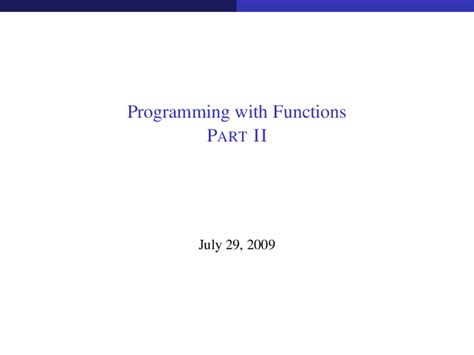 Programming With Functions Lecture Slides Csci 261 Docsity