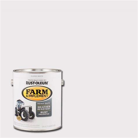 Rust Oleum 1 Gal Farm And Implement Gloss White Paint Case Of 2 280166 The Home Depot
