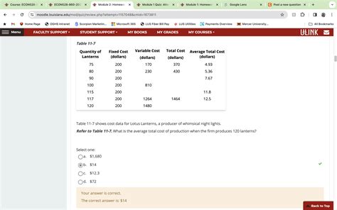 solved table 11 7 shows cost data for lotus lanterns a