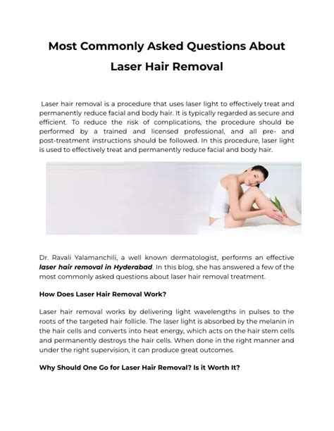 Ppt Most Commonly Asked Questions About Laser Hair Removal Powerpoint