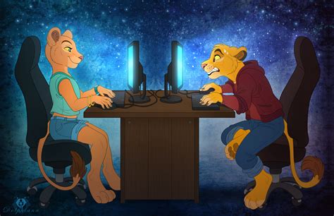 Simba And Nala Gamers By Dolphydolphiana On Deviantart