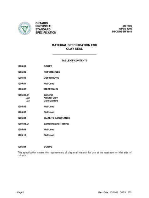Opss 1205 Dec83 Pdf Clay Materials
