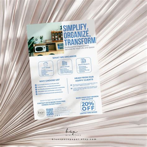 Home Organizer Flyer Professional Organizer Flyer Canva Template