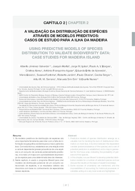 Pdf Using Predictive Models Of Species Distribution To Validate Biodiversity Data Case