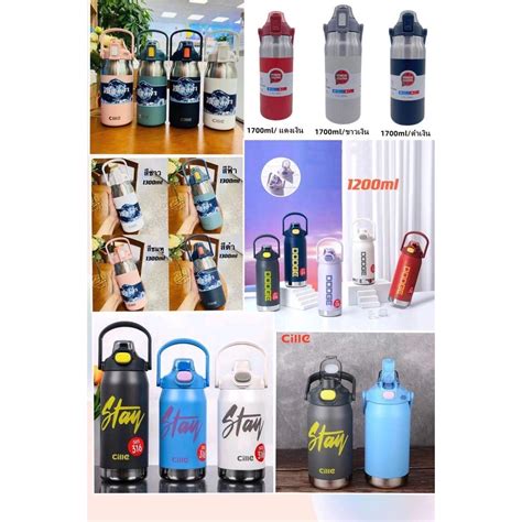 ขวดนำ้ 1 7l 1 3l แท้งค์เก็บอุณหภูมิ สแตนเลส316 กระติกน้ำเก็บความร้อน ขวดน้ำเดินทางกลางแจ้งพร้อม