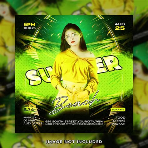 Premium Psd Psd Summer Party Flyer Social Media Post Template