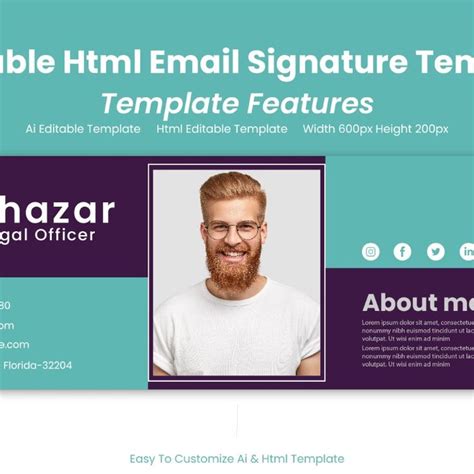 Html Signature Templat Html Signature Email Design Ui Element Element Sponsored Ui