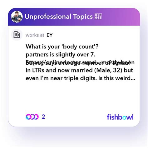 What Is Your Body Count Survey Says Average Nu Fishbowl