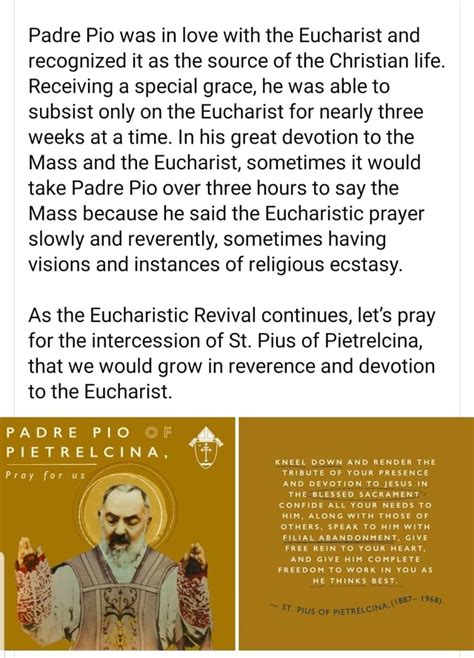 Padre Pio Was In Love With The Eucharist And Recognized It As The