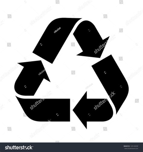 Recycle Sign Isolated On White Background Stock Vector Royalty Free