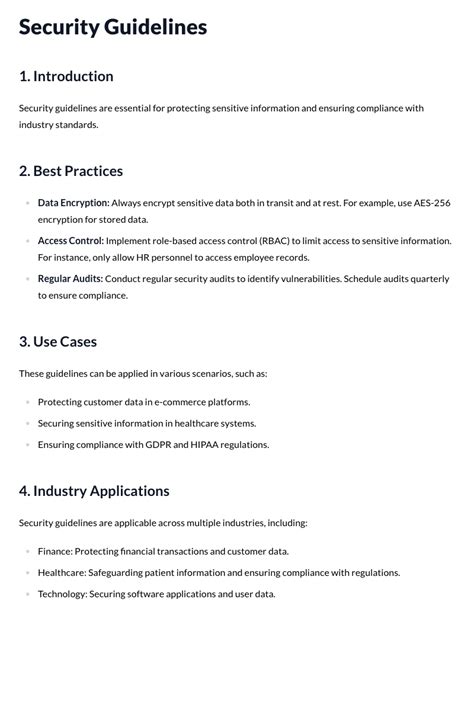 Security Guidelines Template Collaborative Docs For Teams