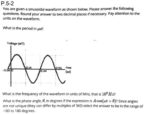 Solved P You Are Given A Sinusoidal Waveform As Shown Chegg