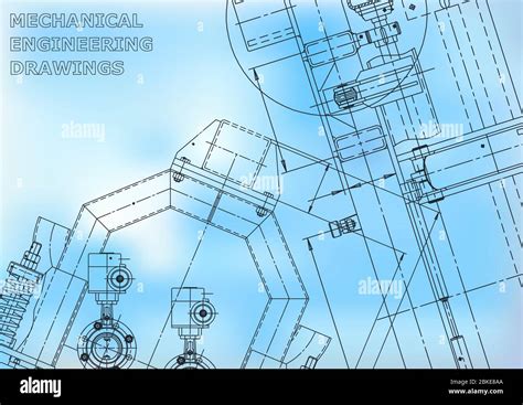 Blueprint Sketch Vector Engineering Illustration Cover Flyer