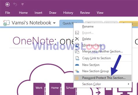 How To Password Protect OneNote Lock OneNote Section