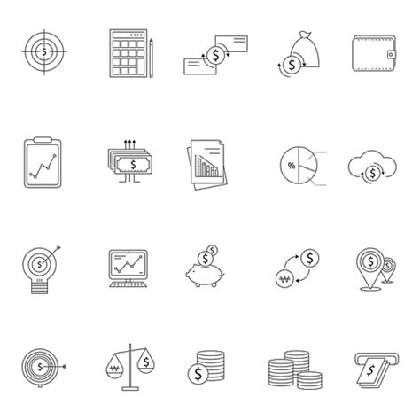 유토이미지 금융 및 비지니스 라인 아이콘 모음