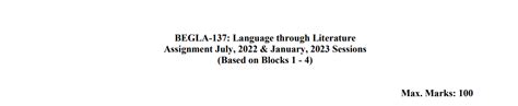 Begla 137 Solved Assignment 2022 23 Ignou Tutor