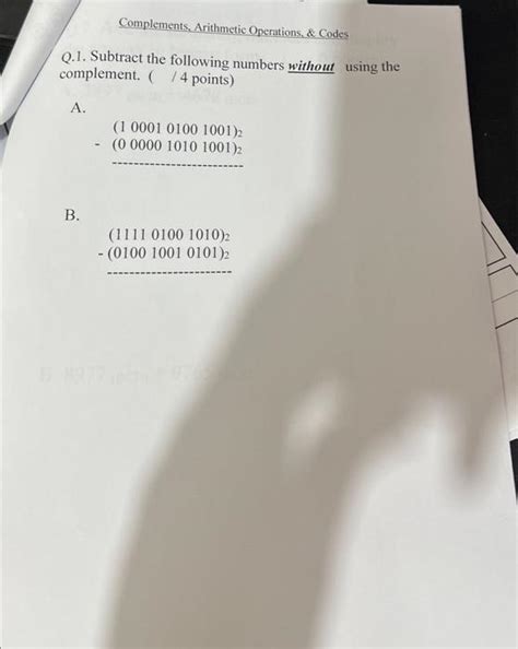 Solved Q3 Perform The Following Subtractions By Using The