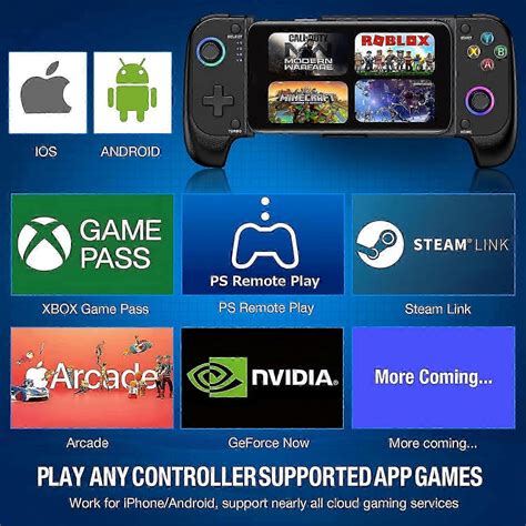 Mobile Gaming Controller For Android Iphone Rgb Light Hall Effect Joystick Wireless Phone