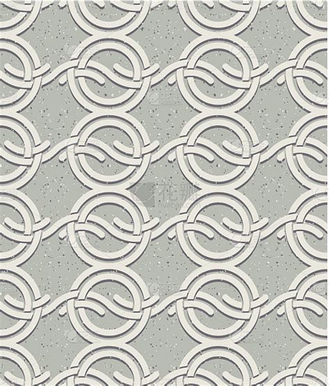 复古风格的圆形和波浪无缝图案。