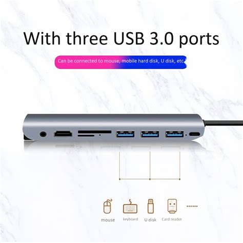 9 In 1 Usb Type C Hub Multipoort Adapter USB3 1 Na Vicedeal