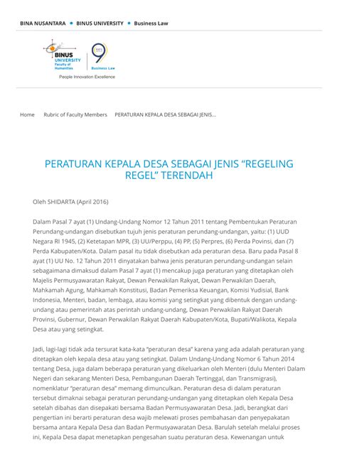 Jenis Peraturan Desa Id