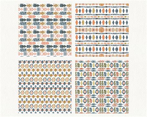 Tribal Sign Language Pattern Seamless Digital Papers Printable