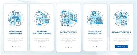 Premium Vector Staff Motivation Strategies Onboarding Mobile App Page Screen With Concepts